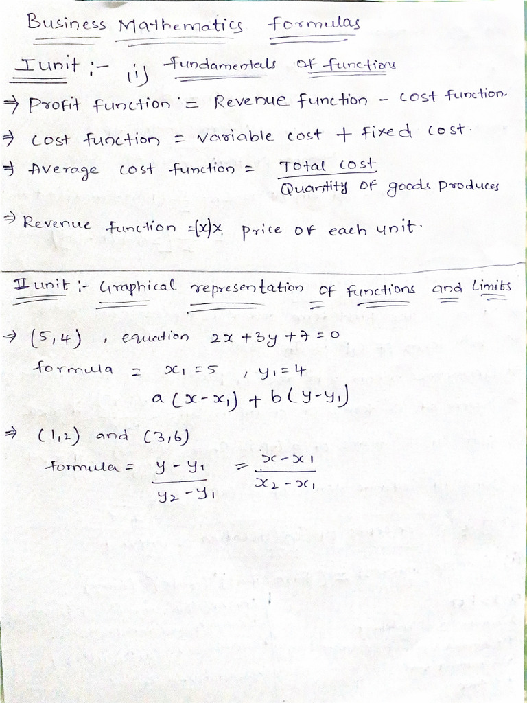 Formulas Business Maths | PDF