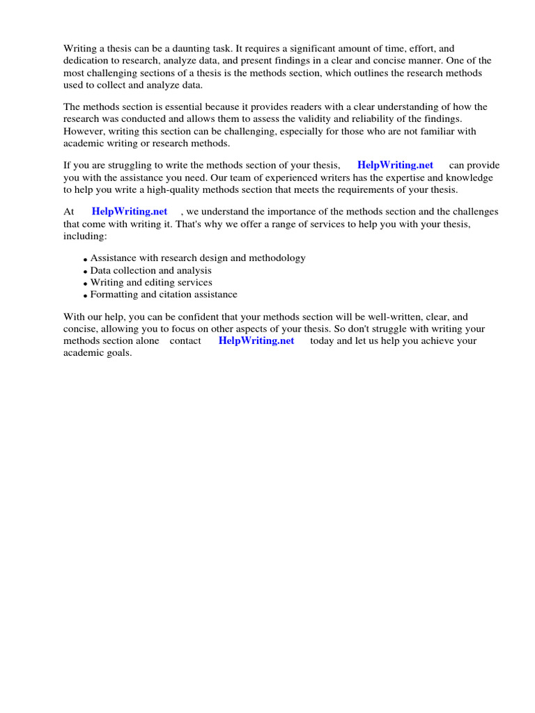 Thesis Methods Section Sample Pdf Methodology Quantitative Research