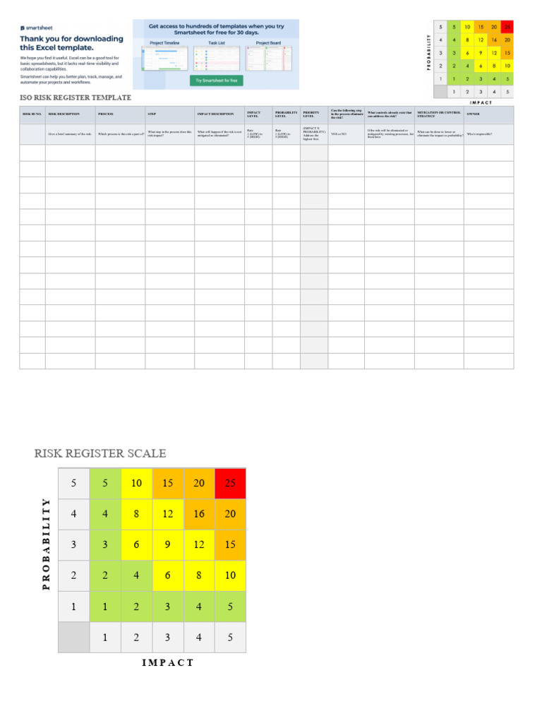 ISO Risk Register Template Guide | PDF | Risk | Reliability Engineering