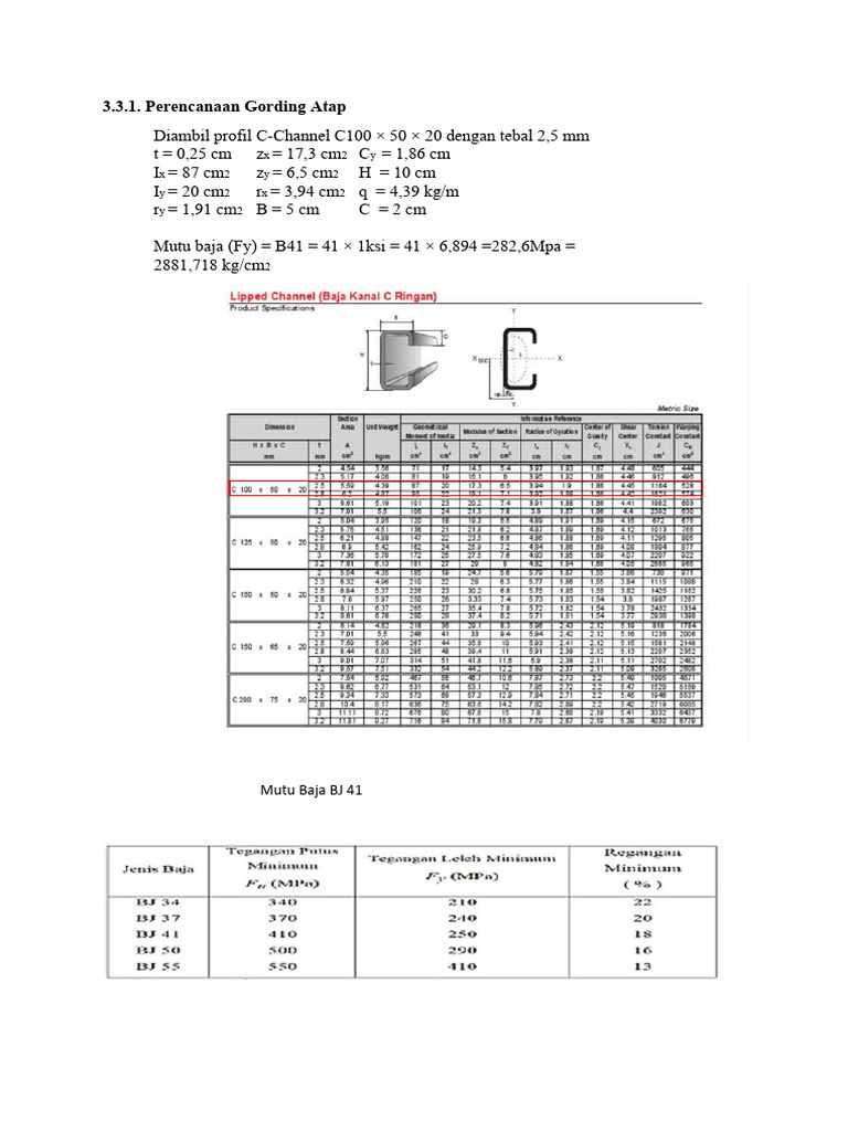 Perc - Gording-Perh - Beban Mati Kuda" Fixxxx | PDF