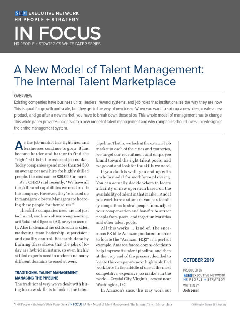 Internal Talent Marketplace Insights | PDF | Talent Management | Economies