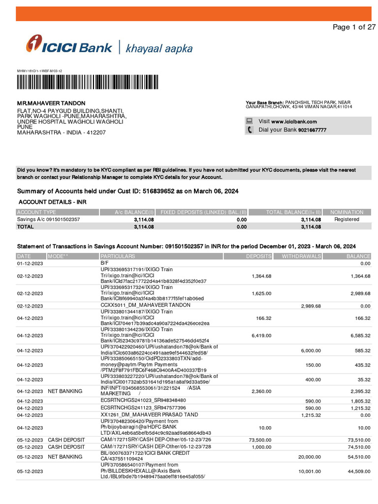 Statement MAR2024 839652516 Unlocked | PDF | Banks | Payments