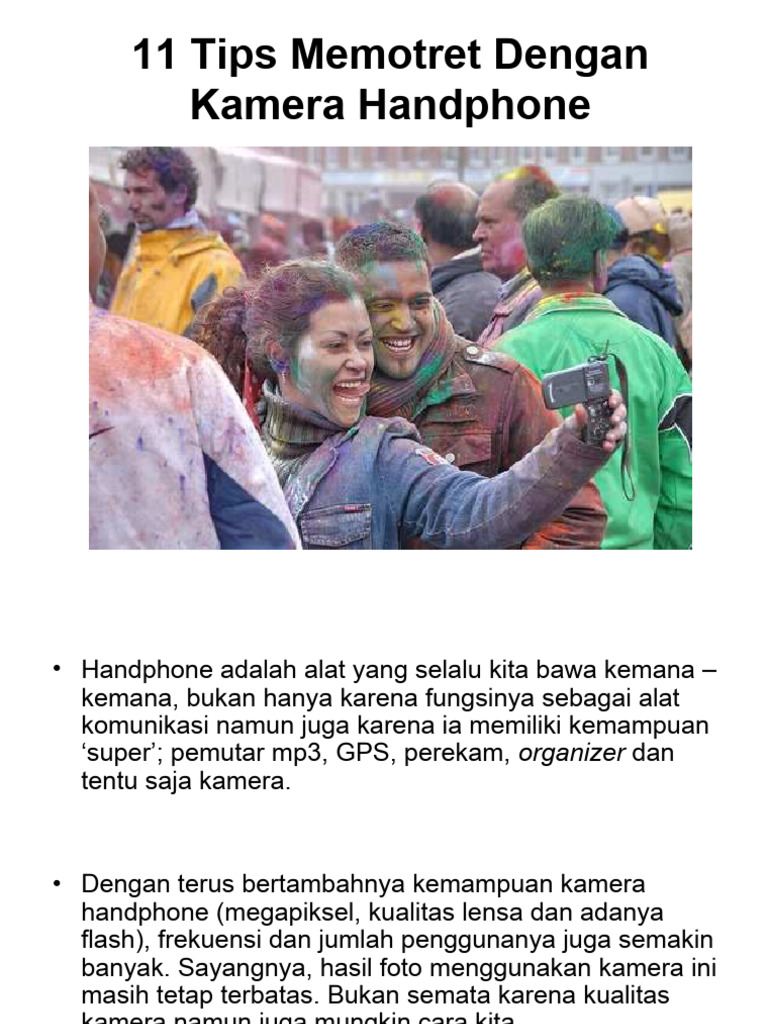 11 Tips Memotret Dengan Kamera Handphone | PDF | Karier & Perkembangan ...
