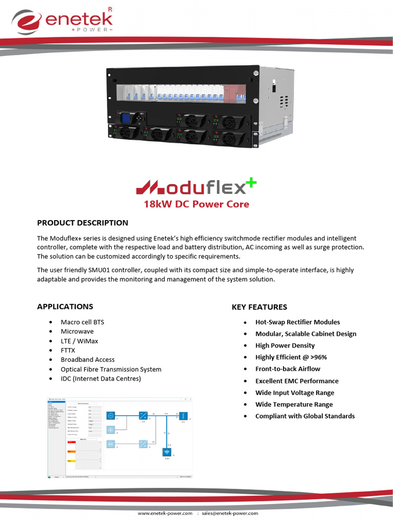 18kW Moduflex+ DC Power Core | PDF | Rectifier | Data Center