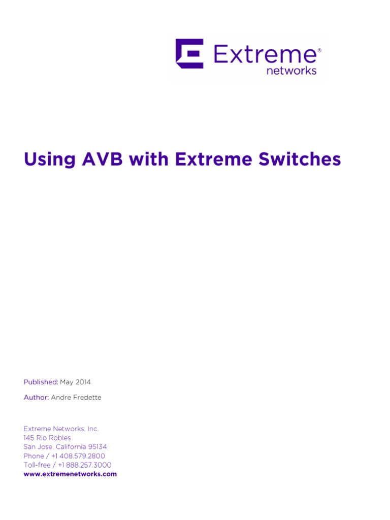 Using AVB With Extreme Switches | PDF | Computer Standards | Computing