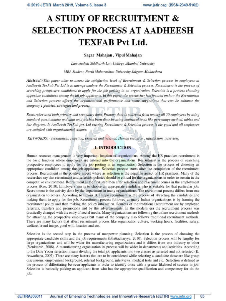 JETIRA | PDF | Recruitment | Data