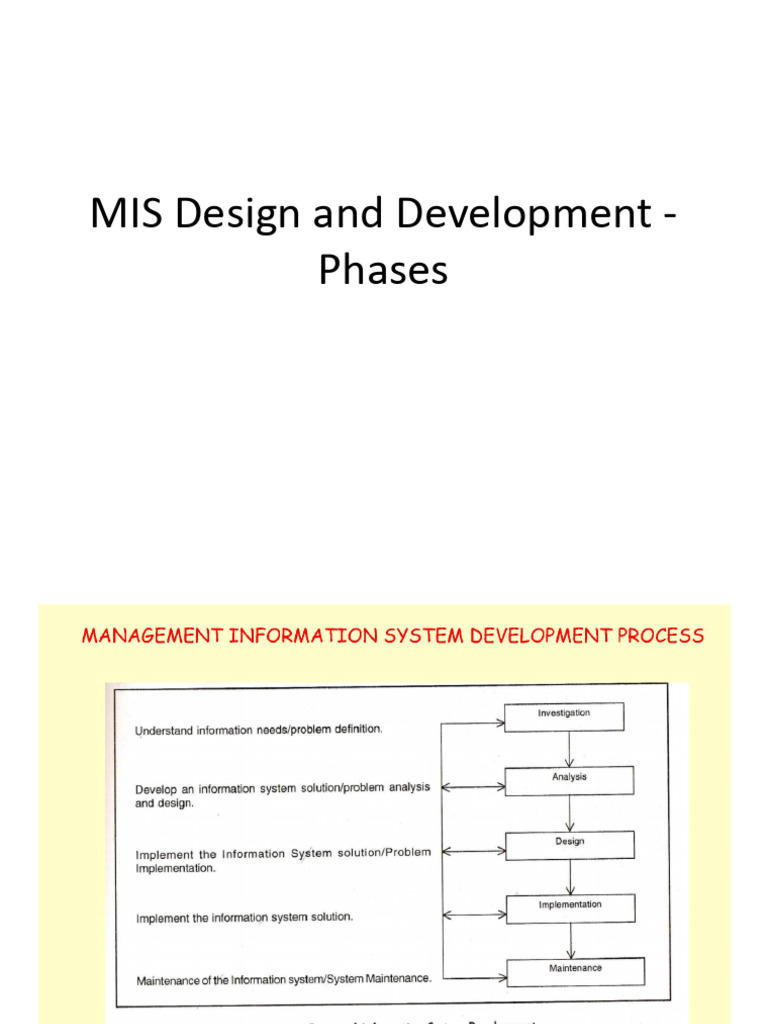 MIS Design and Development Phases | PDF | Feasibility Study ...