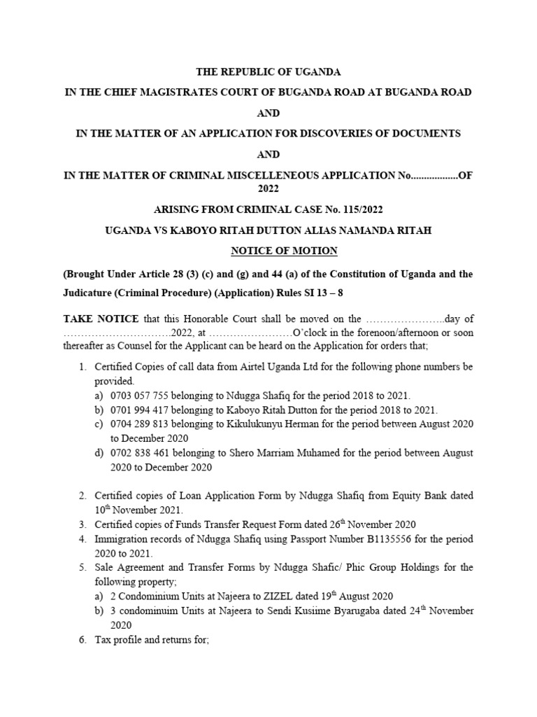 Application For Discoveries | PDF | Discovery (Law) | Legal Procedure