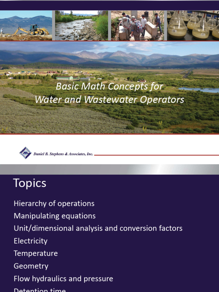 2 Hour Water Operator Mathematics | PDF | Horsepower | Volume