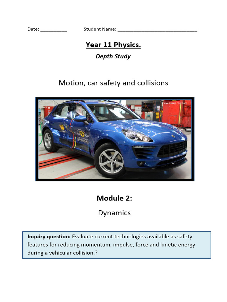 Yr11PHY - Depth Study Task | PDF | Collision | Force