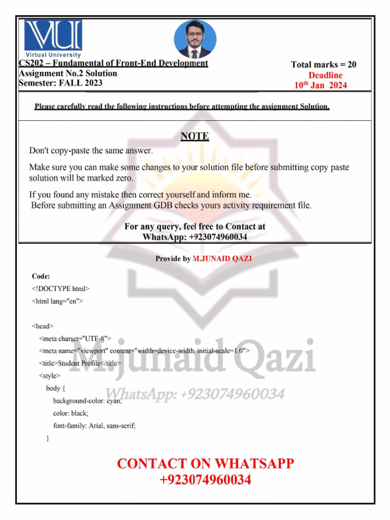 Cs202 Assignment 2 100 Correct Solution By M Junaid Qazi Pdf
