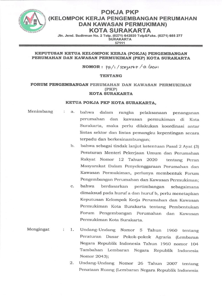 SK Forum PKP Kota Surakarta 2021 | PDF