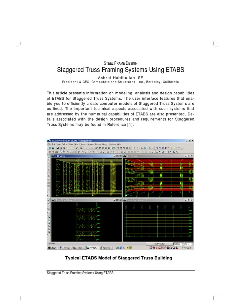 Staggered Truss Systems in ETABS | PDF | Truss | Framing (Construction)