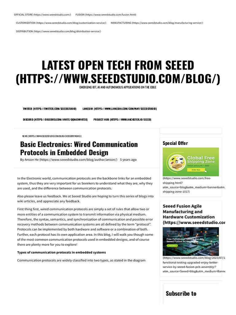 Basic Electronics Wired Communication Protocols In Embedded Design