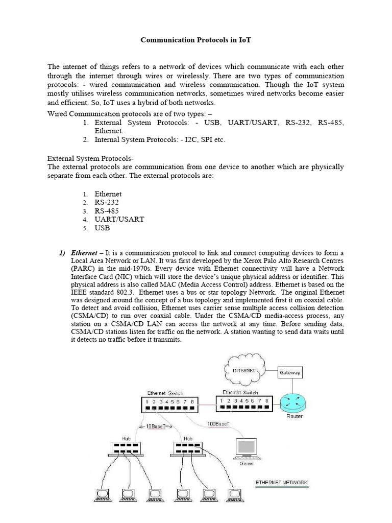 IOT Wired Protocols | Download Free PDF | Ethernet | Computer Network