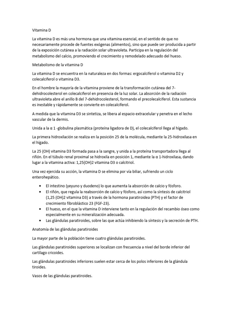 PTH | PDF | Vitamina D | Glándula paratiroidea
