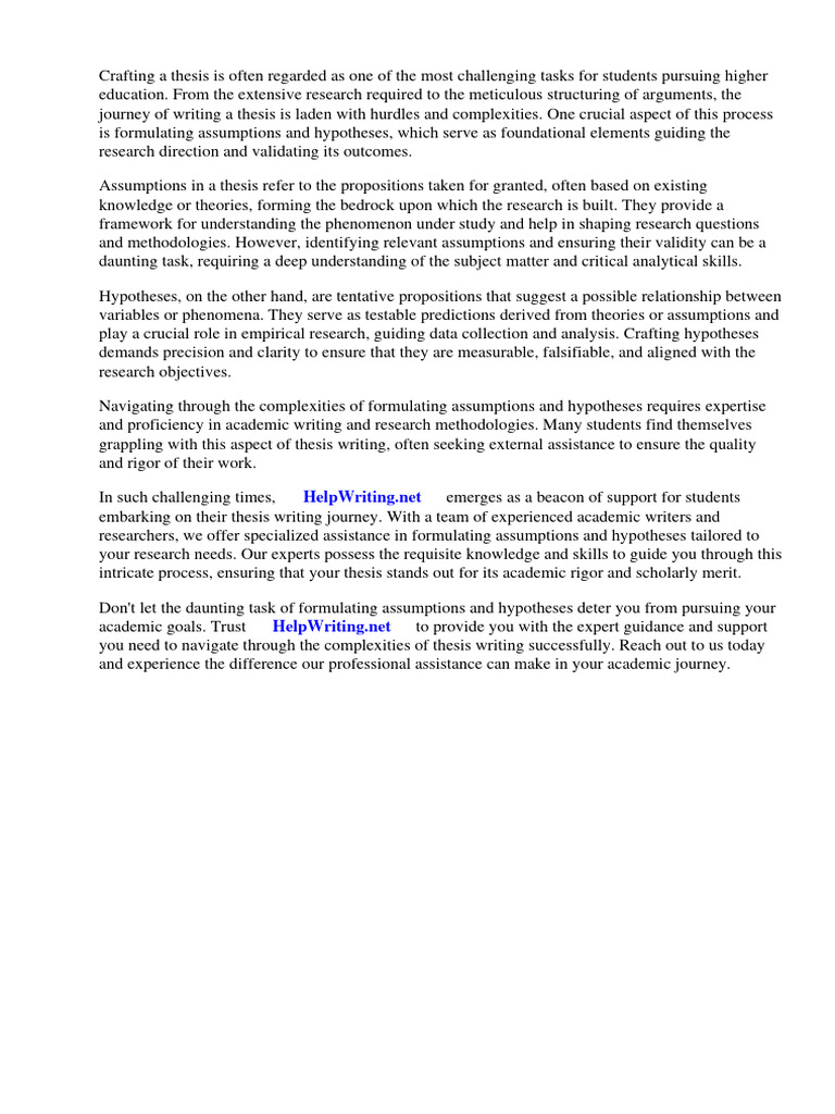 Thesis Writing Support for Students | PDF | Hypothesis | Theory