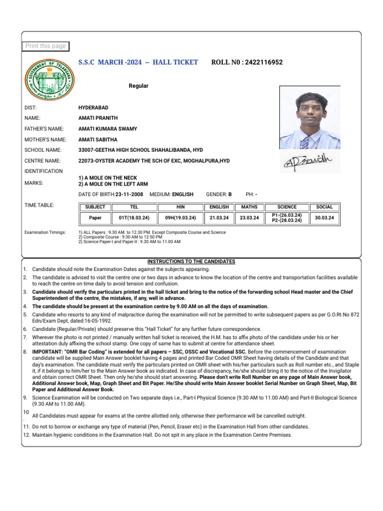 Imp Document by Gov. of Telangana | PDF