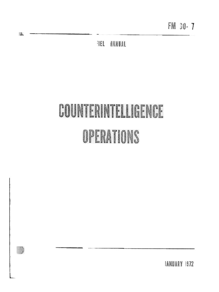 FM 30-17 Counterintelligence Operations [1972-01-24] | PDF ...