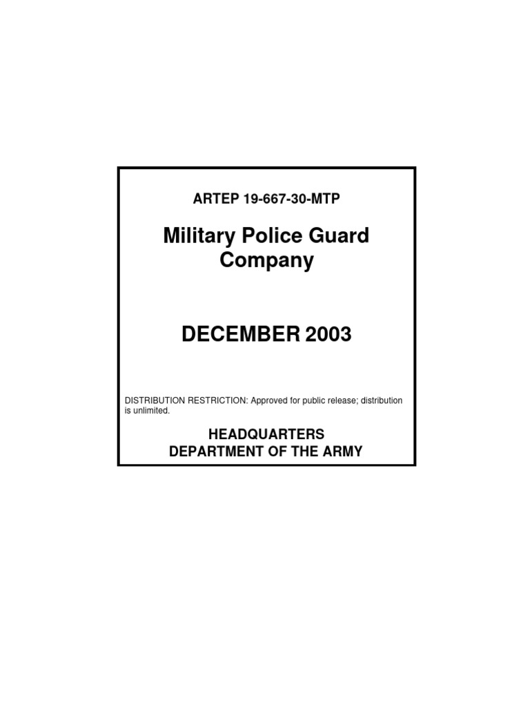 Military Police Guard Company MTP | PDF | Risk | Risk Management