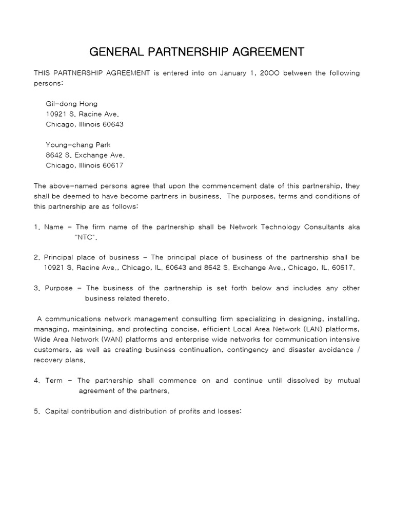 Bizform Perjanjian Kemitraan Umum Pdf Cost Of Living Partnership