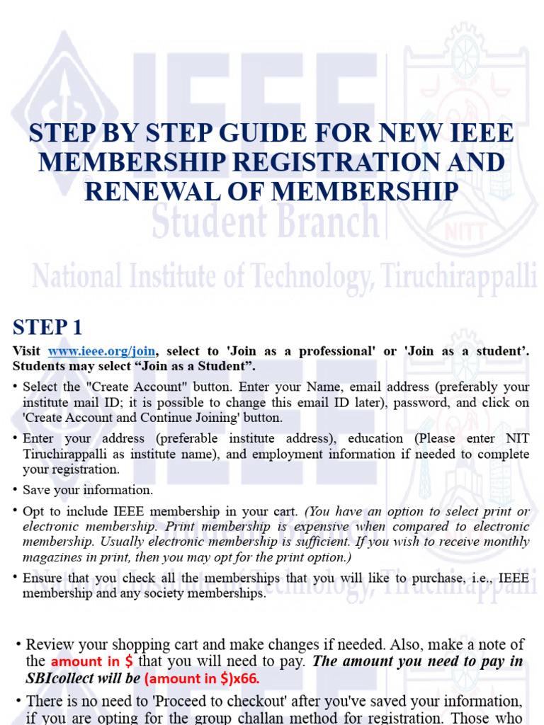 IEEE Membership Registration & Renewal Guide | PDF | Credit Card | Money