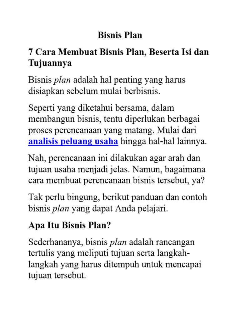 Panduan Lengkap Membuat Bisnis Plan | PDF | Bisnis