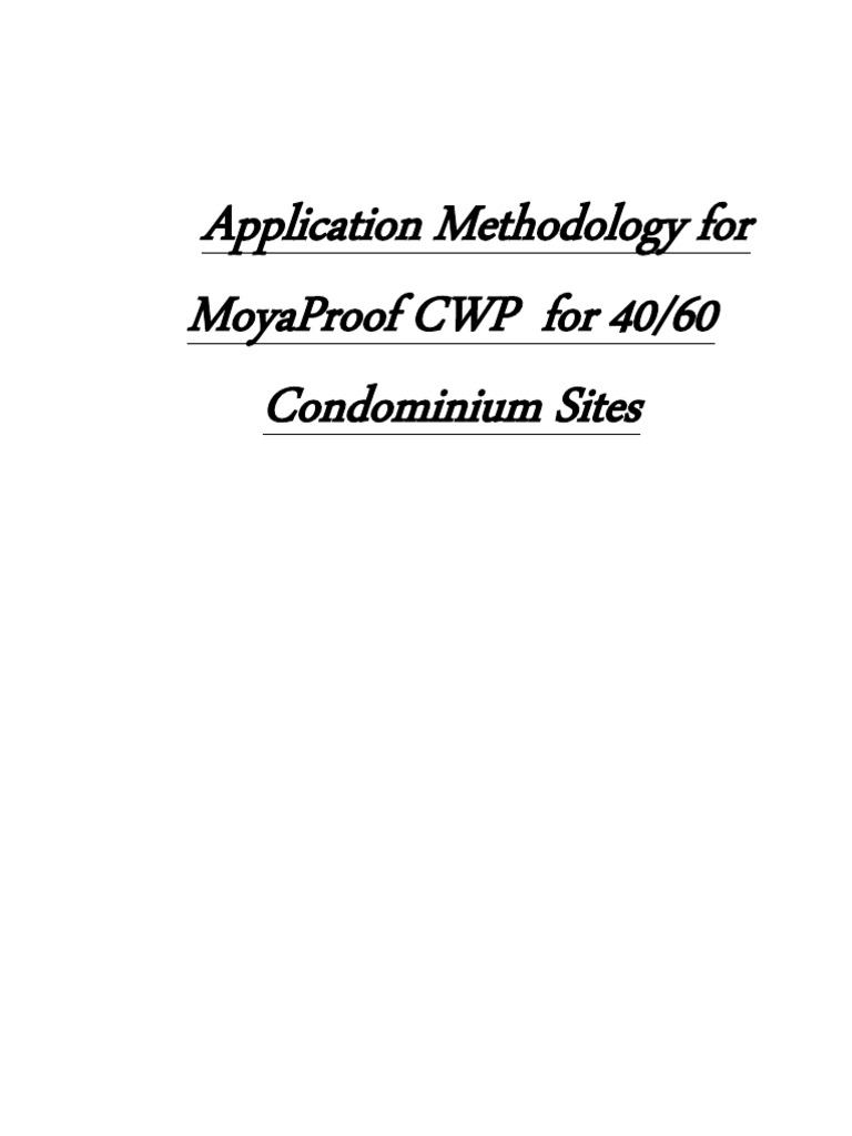 MoyaProof CWP Application Guide | PDF | Concrete | Paint