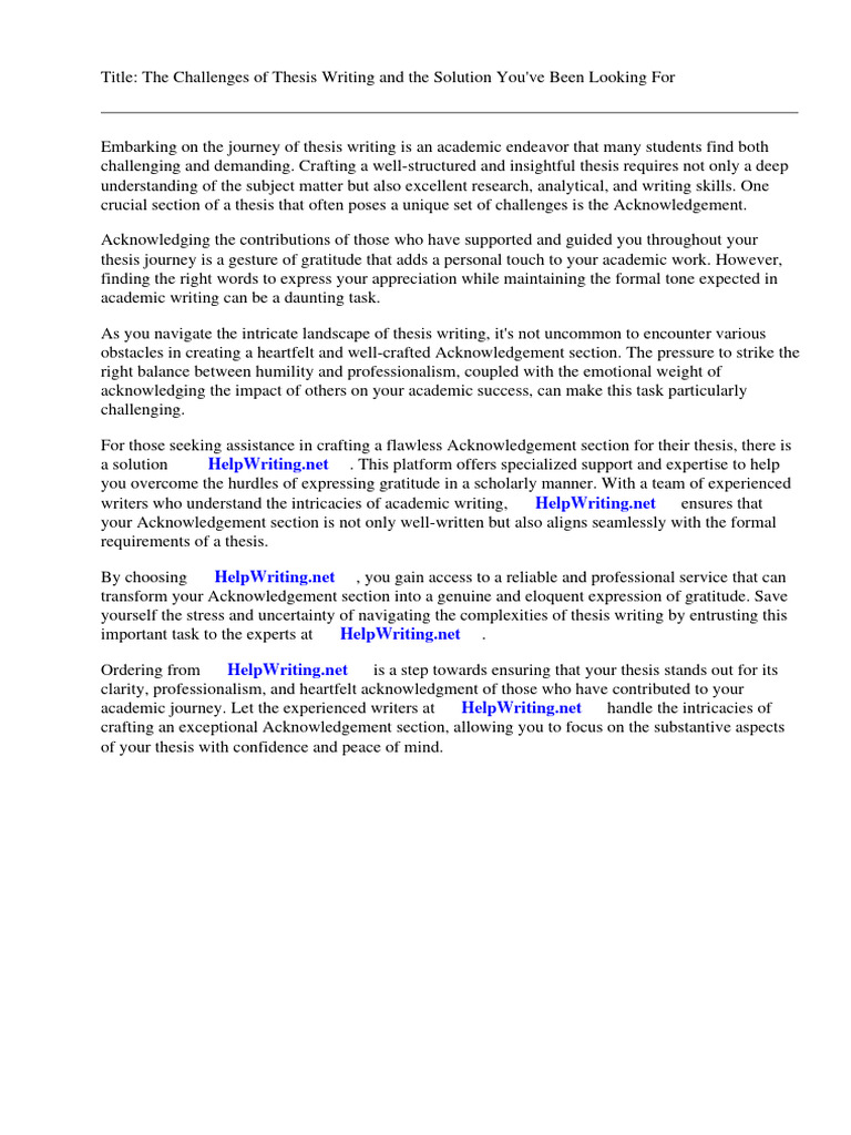 Sample Acknowledgement Thesis Writing | PDF | Thesis