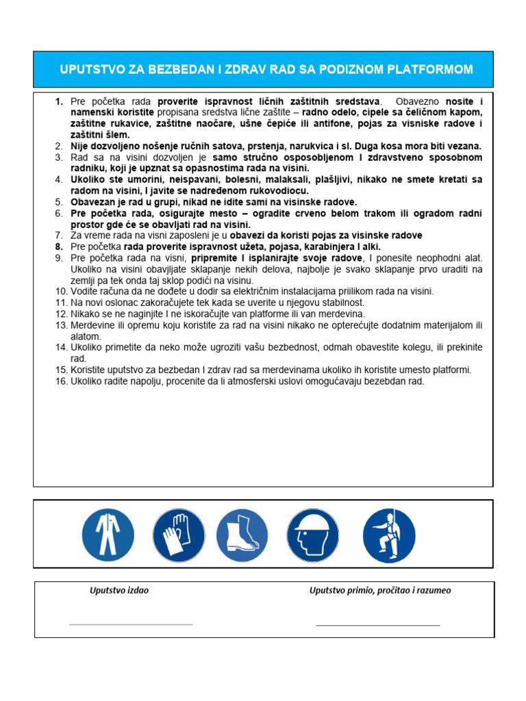 Podizna Platforma | PDF