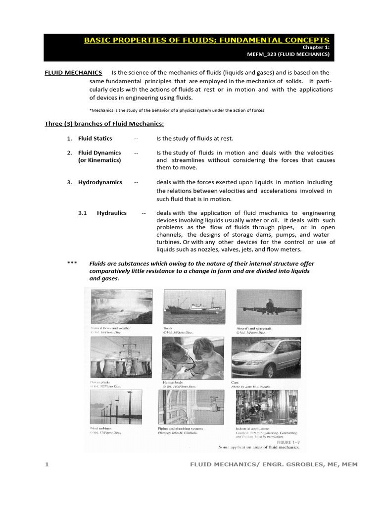 Chapter - 1 - Basic Properties of Fluids | PDF | Pressure | Fluid Mechanics