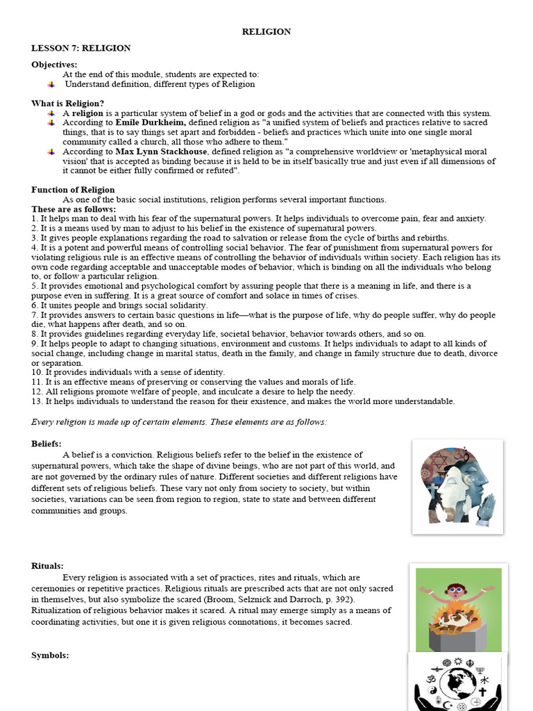 Lesson 7 Religion | PDF | Monotheism | God