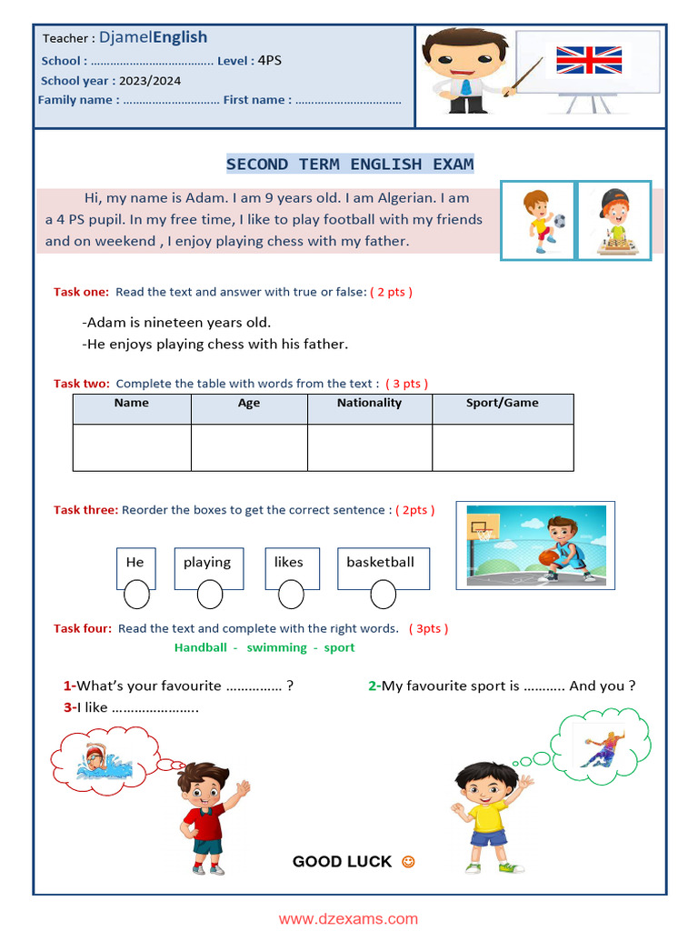 dzexams-4ap-anglais-273954 | PDF