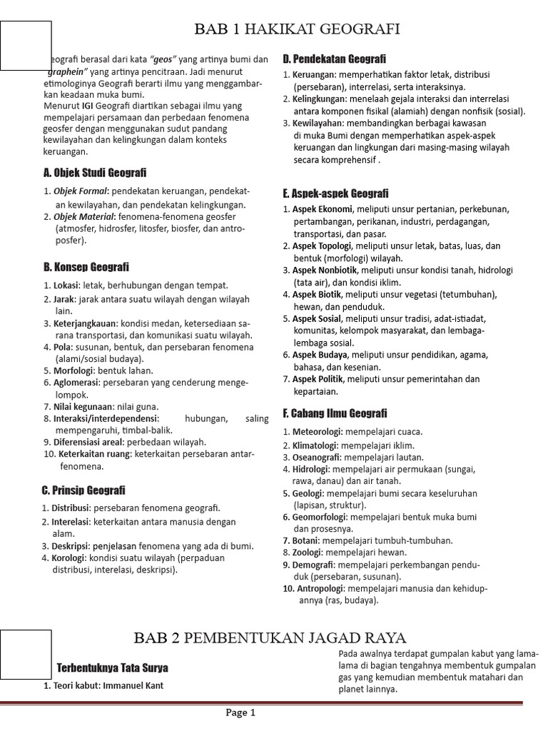 Ringkasan Materi UN Geografi | PDF