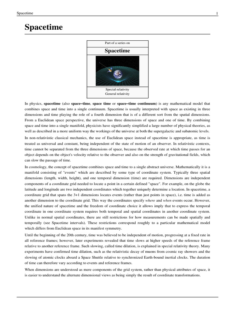 Spacetime | PDF | Spacetime | Time