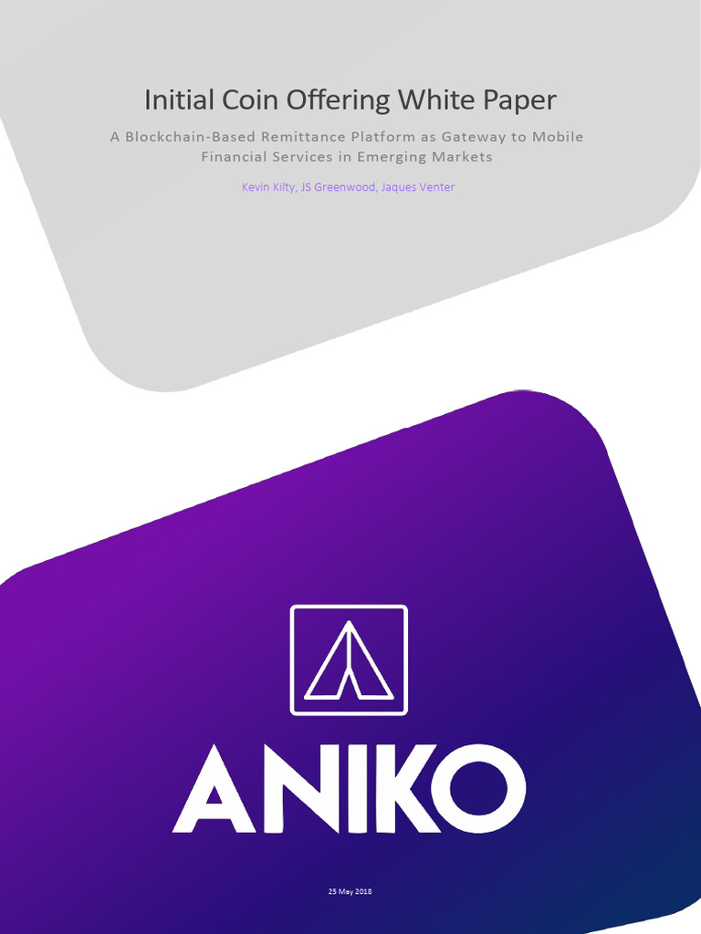 5b07b760a70ed1201d448bec_Aniko White Paper | PDF | Remittance | Cryptocurrency