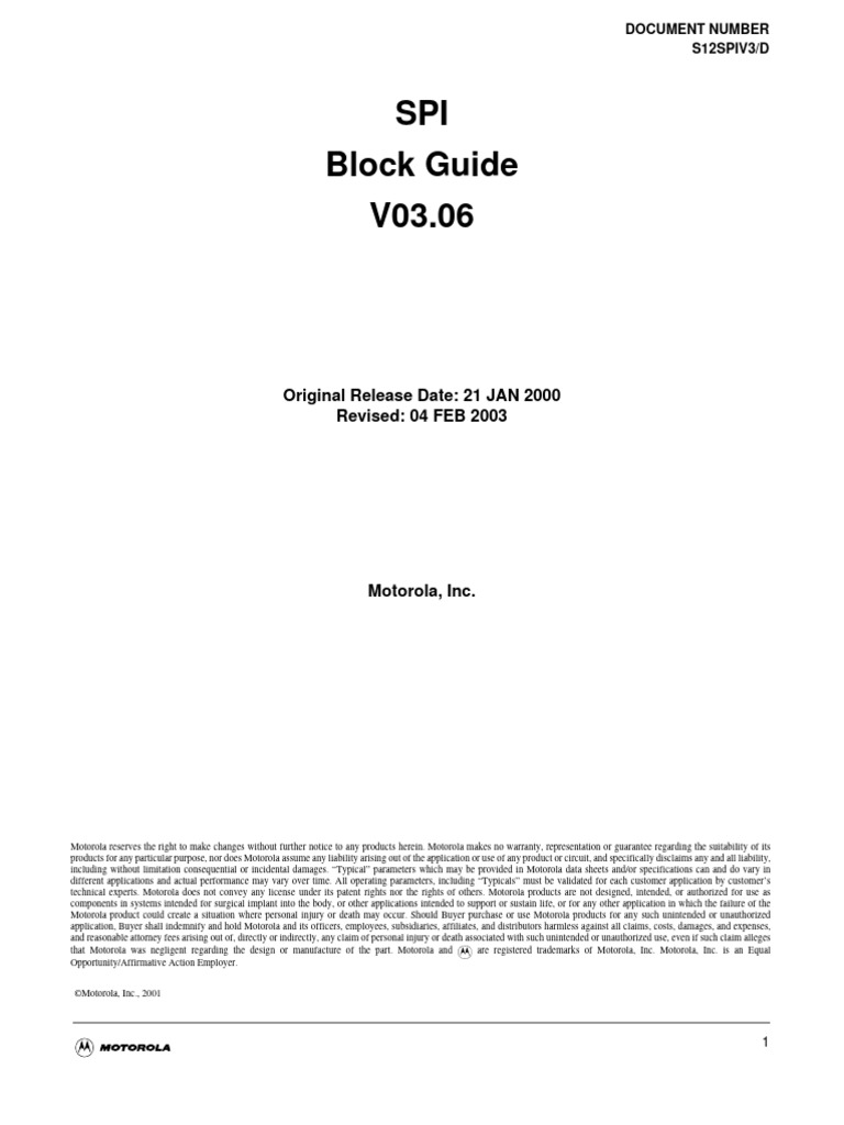 Spi Motorola Specification Pdf Electrical Engineering Electronics