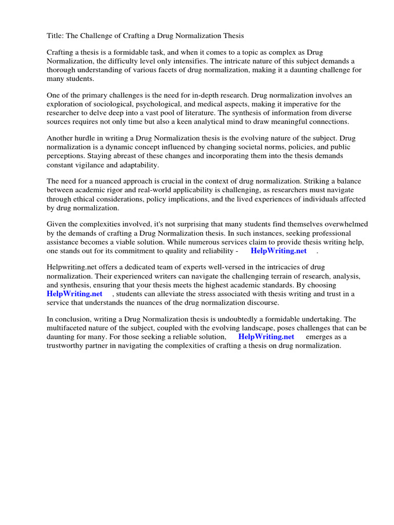 Drug Normalization Thesis | PDF | Tablet (Pharmacy) | Dose (Biochemistry)