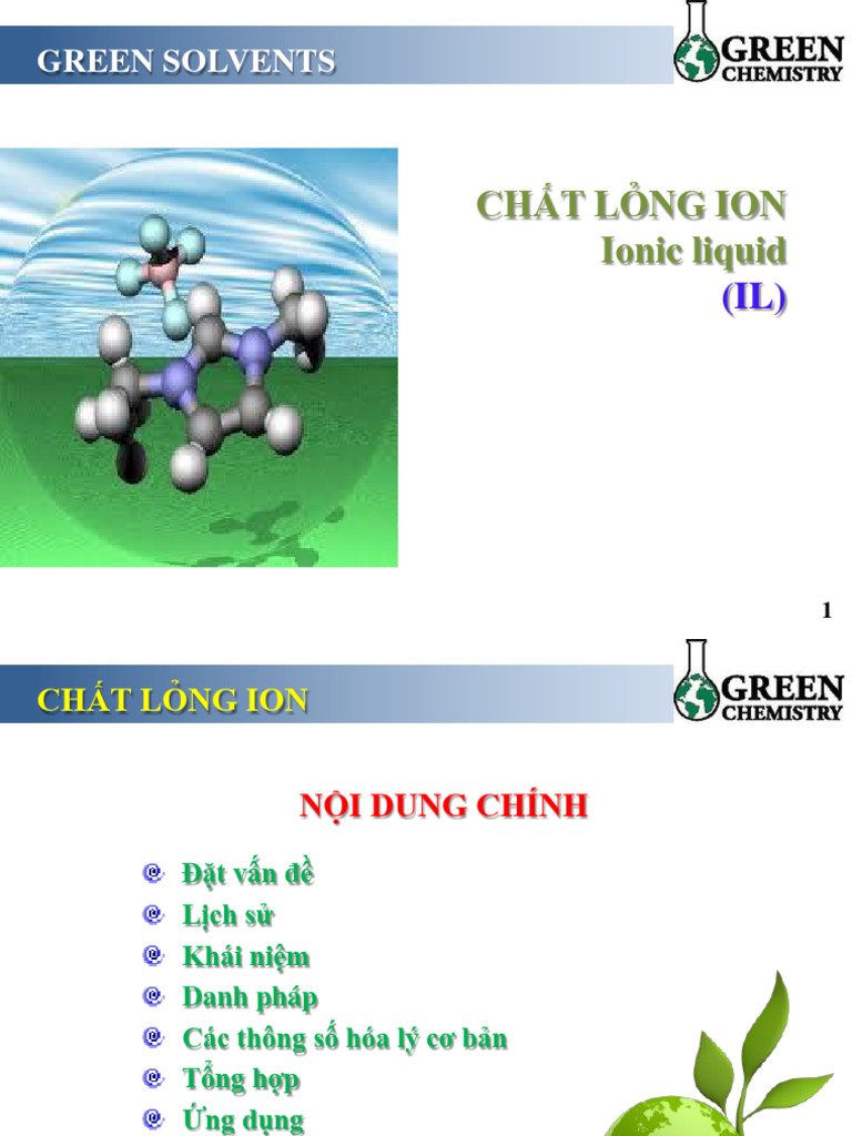 B￠i 5 Chất lỏng ion | PDF
