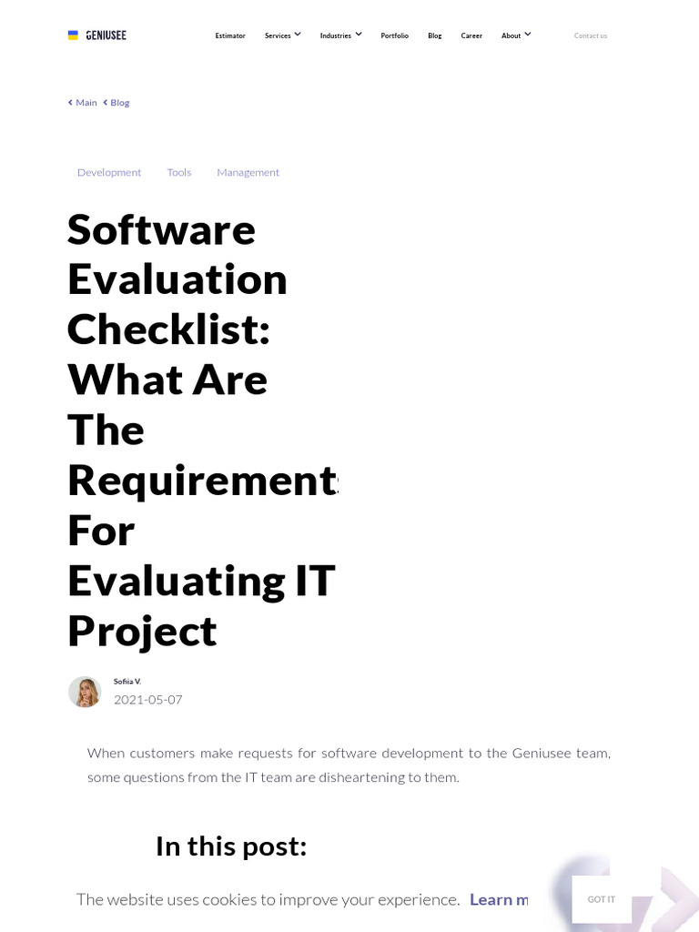 Software Evaluation Checklist | Download Free PDF | Interface ...