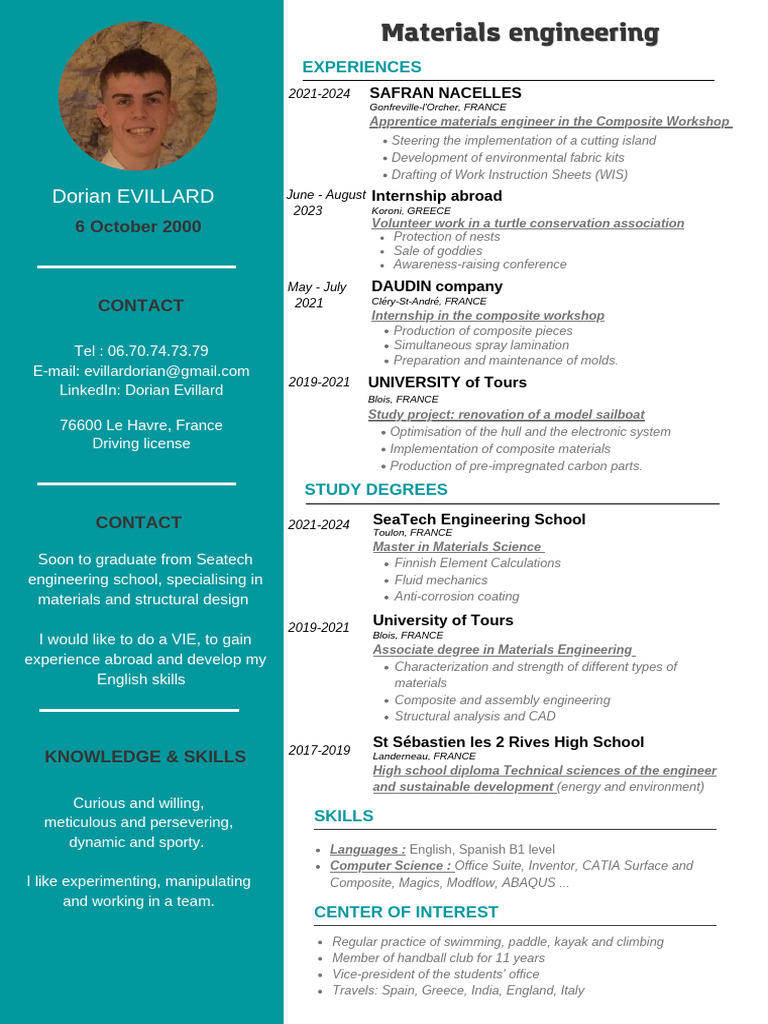 CV English | PDF | Engineering | Physical Sciences
