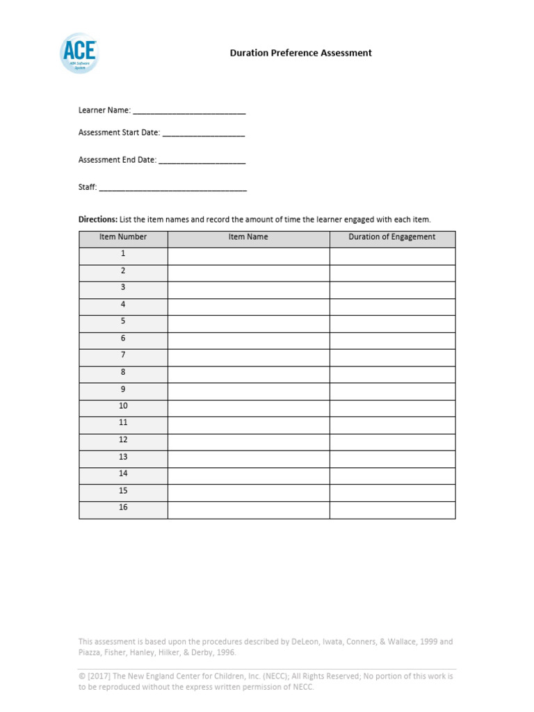 Duration Preference Assessment Tool | PDF | Career & Growth | Business