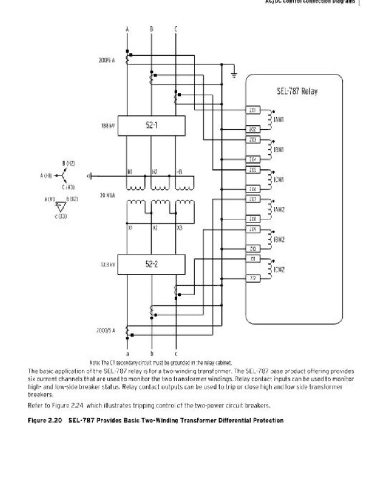 SEL 787 Basic 2 Winding Transformer Differential Protection | PDF