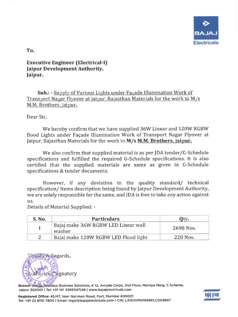 Bajaj Letter | PDF