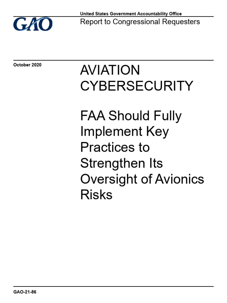 Aviation CYBERSECURITY - FAA Should Fully Implement Key Practices To ...