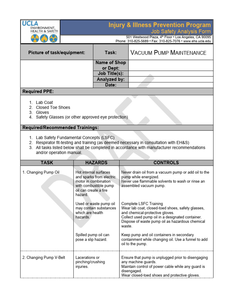 Vacuum Pump Maintenance Safety Guide | PDF | Pump | Waste