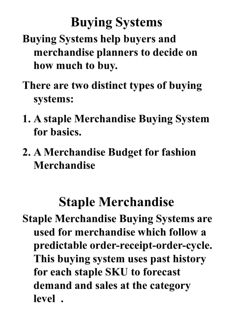 Buying Systems | PDF | Business | Finance & Money Management