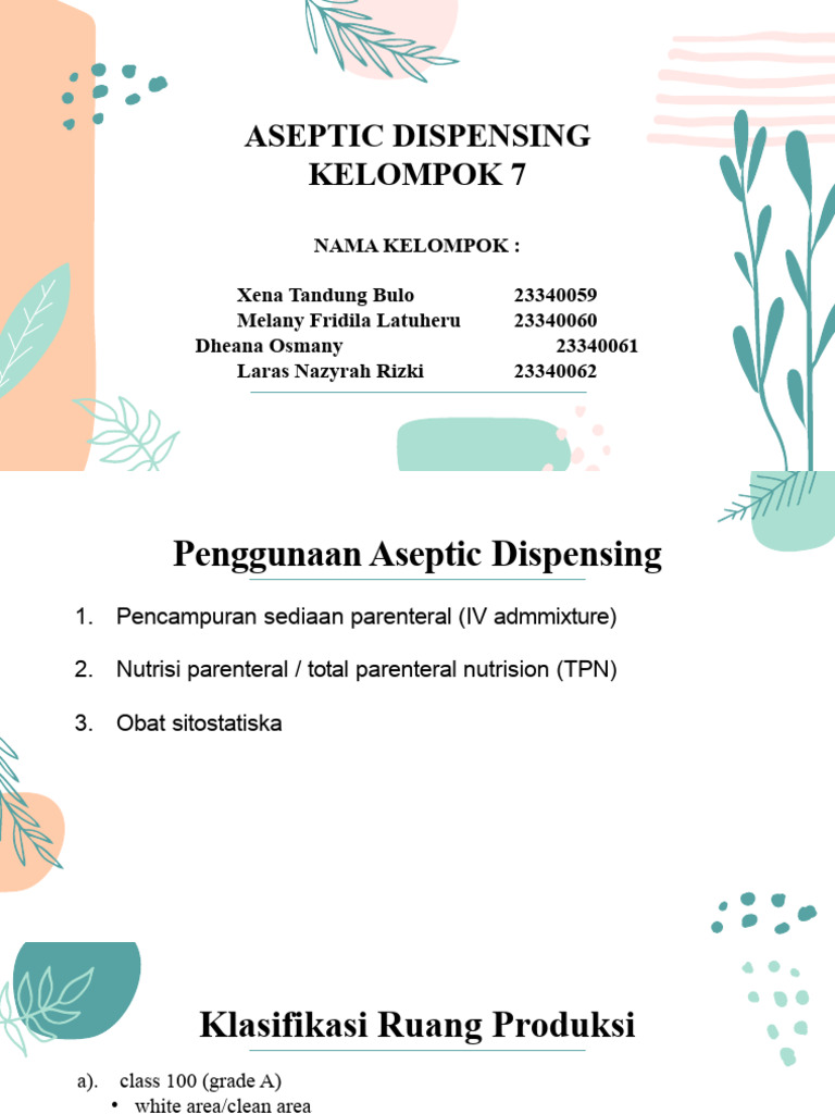 Kel.7 FRS Aseptic Dispensing | PDF | Kesehatan Holistik | Sains & Matematika