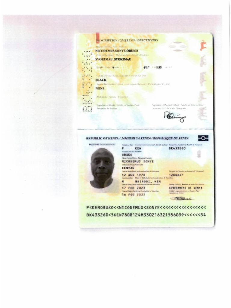 New Passport - Nicodemus Sonye Oruko | PDF