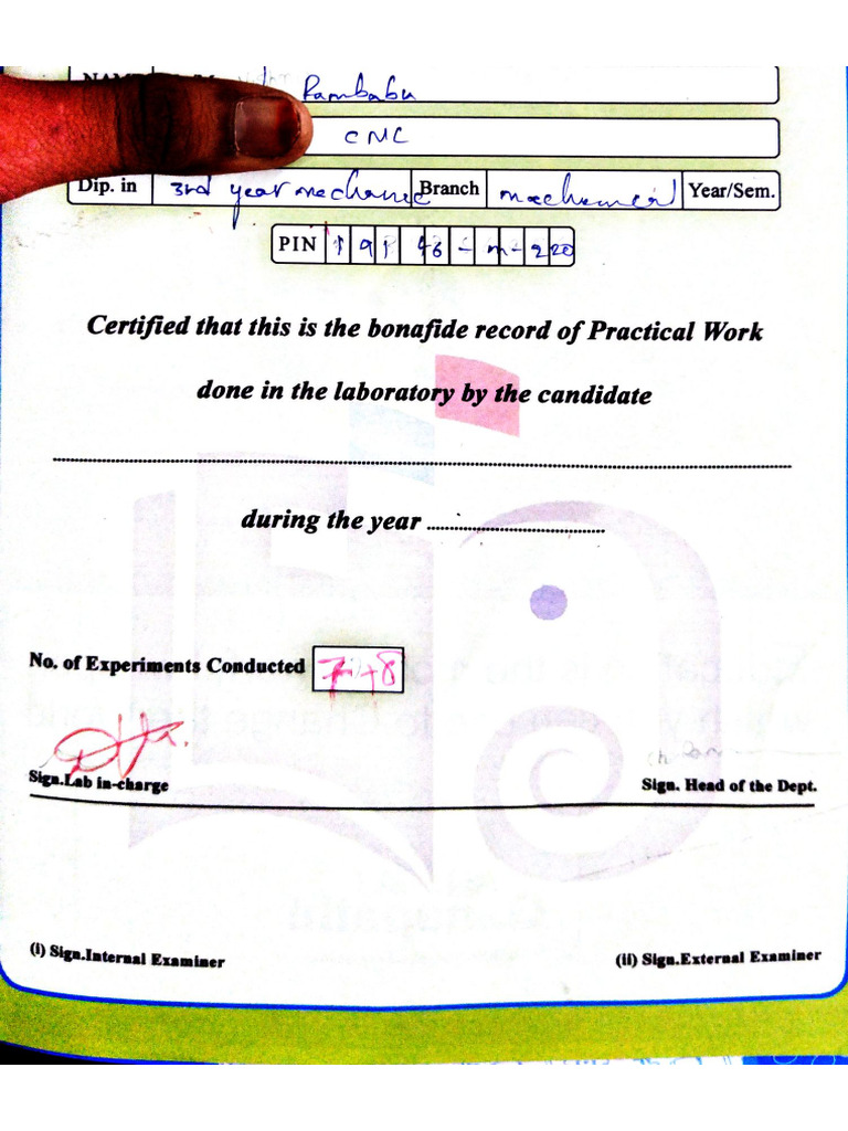 CNC Lab Record | PDF